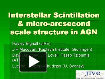PPT – Interstellar Scintillation PowerPoint presentation | free to view ...