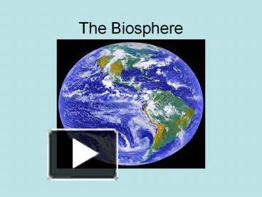 The Biosphere presentation | free to download