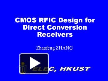 CMOS RFIC Design presentation | free to view