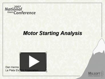 Motor Starting Analysis presentation | free to view