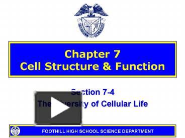 PPT – Chapter 7 Cell Structure PowerPoint presentation | free to view ...
