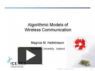 PPT – Algorithmic Models of Wireless Communication PowerPoint ...