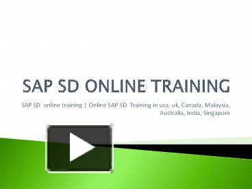 SAP SD online training | Online SAP SD Training in usa, uk, Canada ...