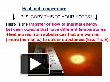 PPT – Heat and temperature PowerPoint presentation | free to view - id ...