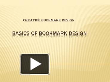 PPT – Bookmark Design PowerPoint presentation | free to download - id ...
