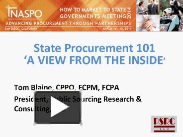 State Procurement 101 presentation | free to view