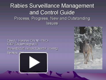 Rabies Surveillance Management and Control Guide Process, Progress, New ...