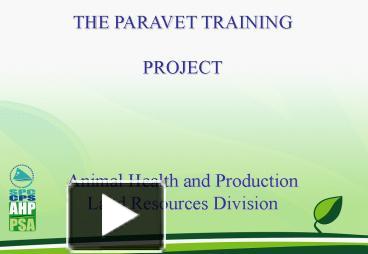 PPT – The PARAVET Training Project PowerPoint presentation | free to ...