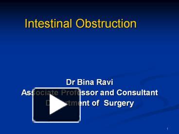Intestinal Obstruction presentation | free to download