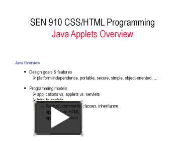 PPT – Java Applets PowerPoint presentation | free to download - id ...