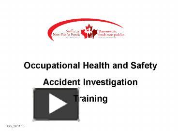 Occupational Health and Safety presentation | free to view