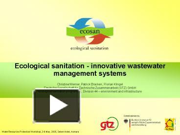 PPT – Ecological sanitation - innovative wastewater management systems ...