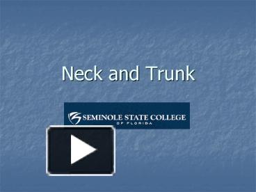 PPT – Neck and Trunk PowerPoint presentation | free to view - id ...