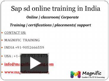 PPT – Sap sd online training in india PowerPoint presentation | free to ...