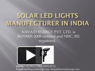 PPT – SOLAR LED LIGHT MENUFECTURER IN NOIDA/ NAVAID ENERGY PowerPoint ...