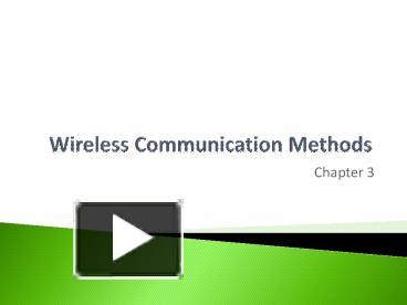 PPT – Wireless Communication Methods PowerPoint presentation | free to ...