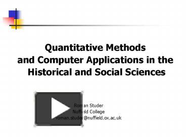 Quantitative Methods presentation | free to download
