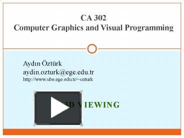 PPT – 3D vIEWING PowerPoint presentation | free to download - id ...