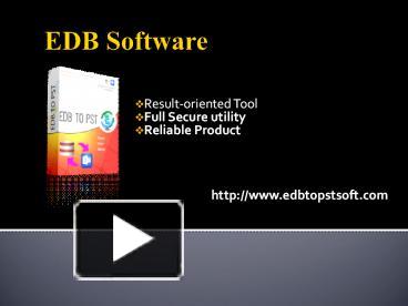 EDB Software presentation | free to download