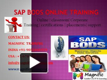 SAP BODS ONLINE TRAINING IN INDIA presentation | free to download