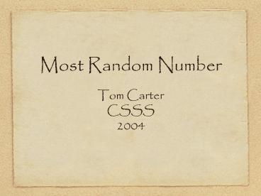 PPT – Most Random Number PowerPoint presentation | free to download ...