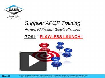 Supplier APQP Training Advanced Product Quality Planning presentation ...