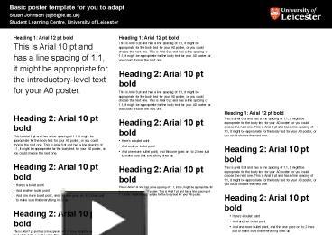 PPT – Basic poster template for you to adapt PowerPoint presentation ...