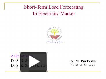 Short-Term Load Forecasting presentation | free to download