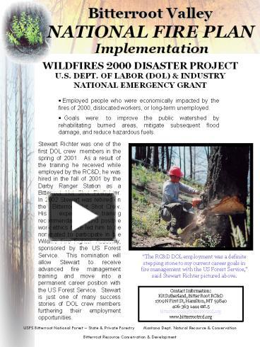 PPT – NATIONAL FIRE PLAN PowerPoint presentation | free to download ...