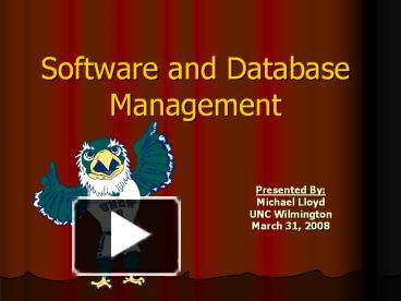PPT – Software and Database Management PowerPoint presentation | free ...