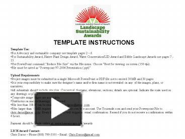 PPT – TEMPLATE INSTRUCTIONS PowerPoint presentation | free to download ...