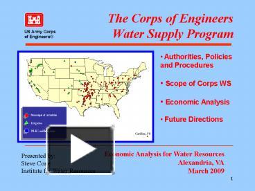 The Corps of Engineers Water Supply Program presentation | free to view
