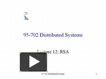 Lecture 12: RSA presentation | free to download