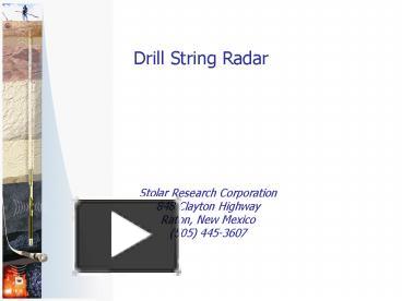 PPT – Drill String Radar PowerPoint presentation | free to view - id ...
