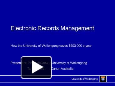 PPT – Electronic Records Management PowerPoint presentation | free to ...