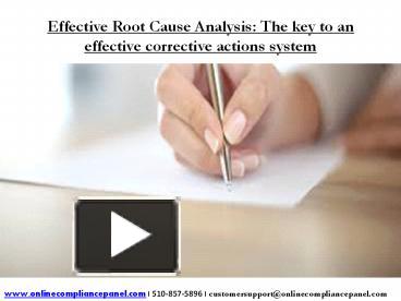 Effective Root Cause Analysis: The key to an effective corrective ...