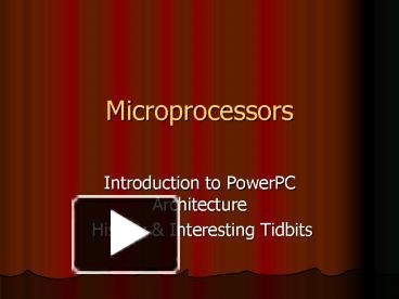 PPT – Microprocessors PowerPoint presentation | free to download - id ...