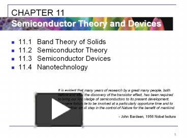 11.1Band Theory of Solids presentation | free to download