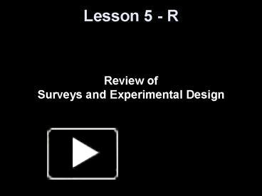 PPT – Lesson 5 - R PowerPoint presentation | free to download - id ...