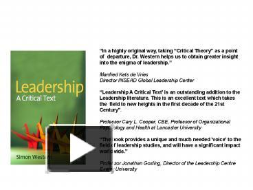 Leadership Forum presentation | free to view