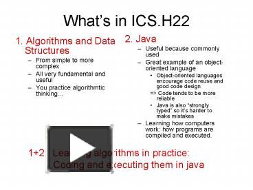 PPT – Whats in ICS'H22 PowerPoint presentation | free to download - id ...