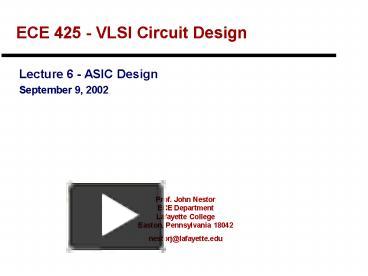 PPT – ECE 425 - VLSI Circuit Design PowerPoint presentation | free to ...