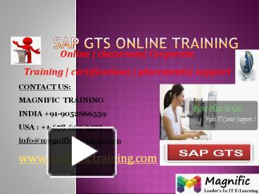 SAP GTS ONLINE TRAINING IN AUSTRALIA presentation | free to download