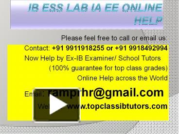 PPT – ib ess lab ia example sample paper online PowerPoint presentation ...