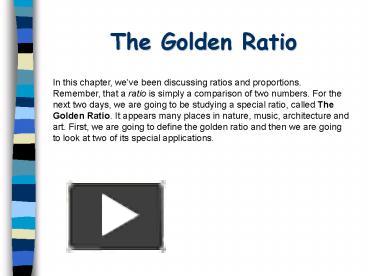 The Golden Ratio presentation | free to download