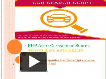 PPT – PHP Auto Classifieds Script, Auto Classifieds Script, Second Hand ...