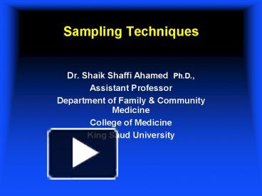 Sampling Techniques presentation | free to view