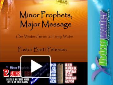 Minor Prophets, Major Message presentation | free to download