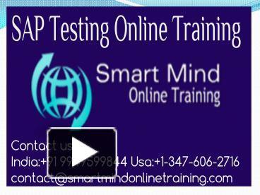 PPT – Online SAP Testing Training in USA, UK, Canada, Malaysia ...