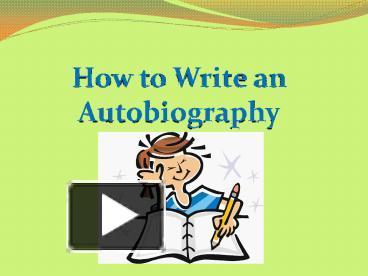 How to Write an Autobiography presentation | free to download
